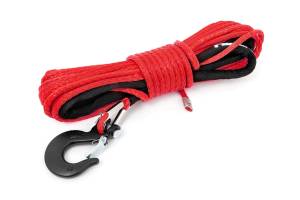 Rough Country Synthetic Rope - 1/4 Inch - 50 Ft - Red - RS161